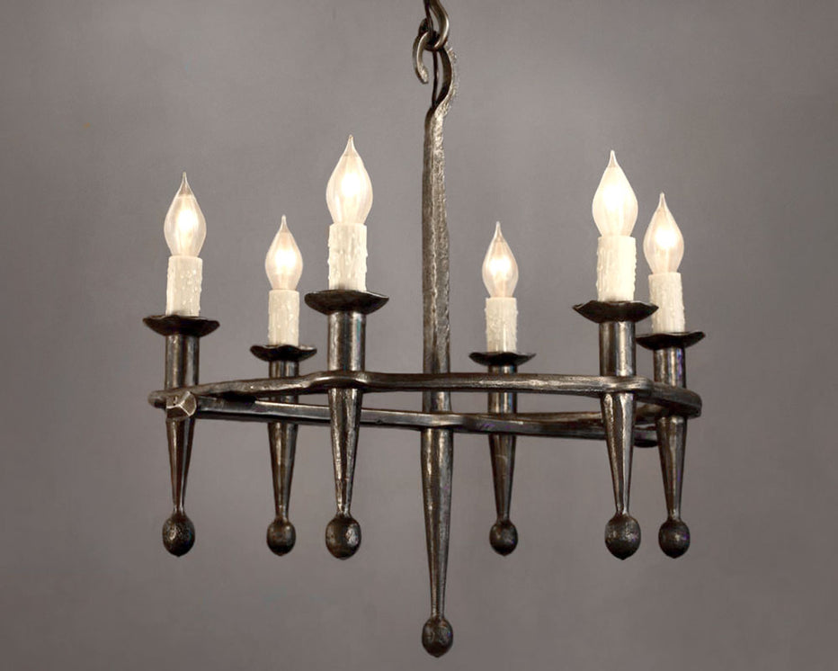 Rustic Fleur Iron Chandelier | Wrought Iron Lighting – Christopher ...